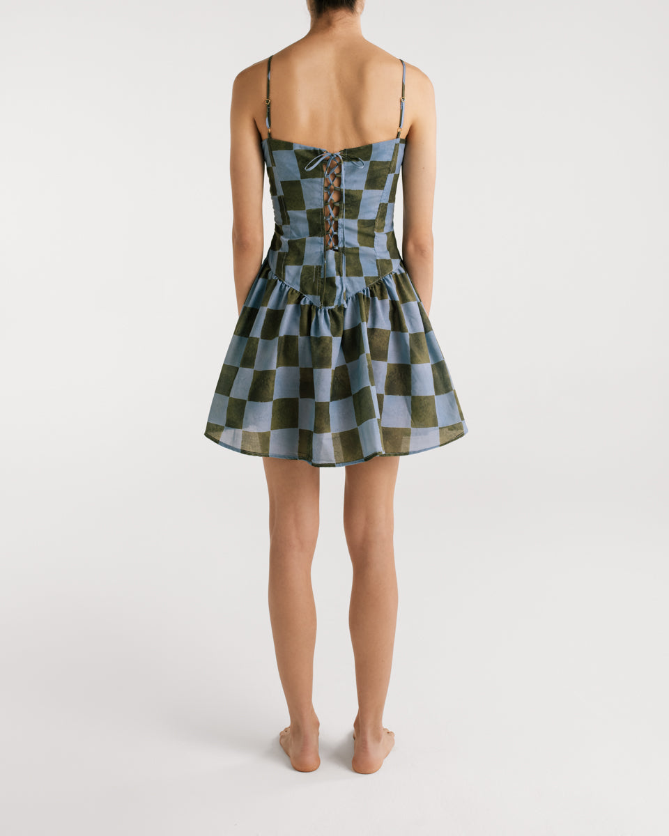 Filippa Blue Checkers Dress– EncantadoreInt
